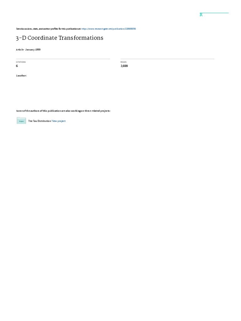 3 D Coordinate Transformations 1 | PDF | Euclidean Vector | Matrix (Mathematics)