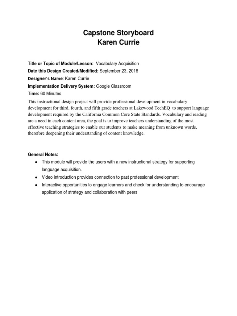 Capstone Storyboard-3 | PDF | Vocabulary | You Tube