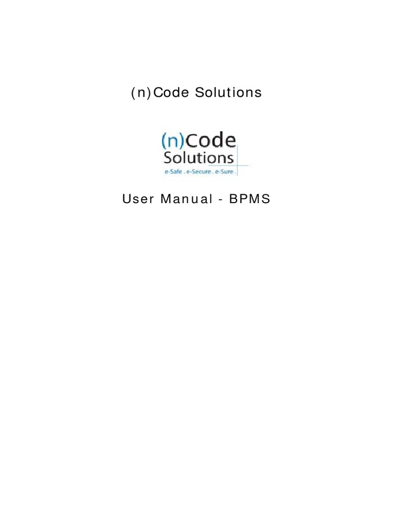(N) Code Solutions: User Manual - BPMS | PDF | Business Process ...