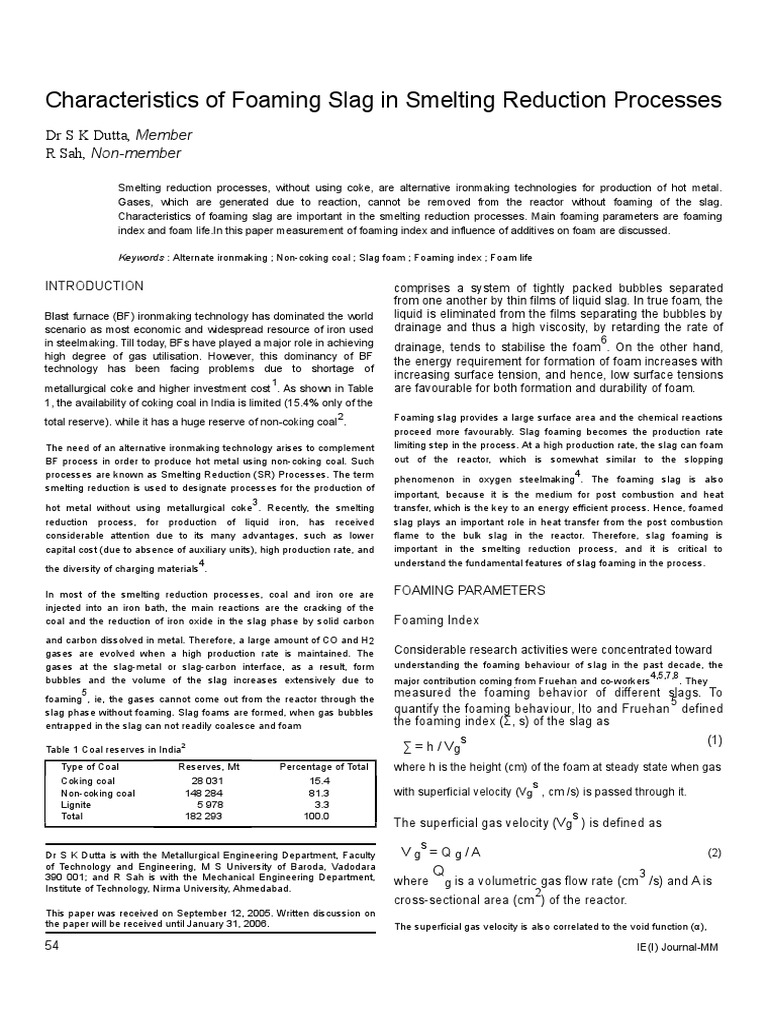 Foaming Index | PDF | Foam | Smelting