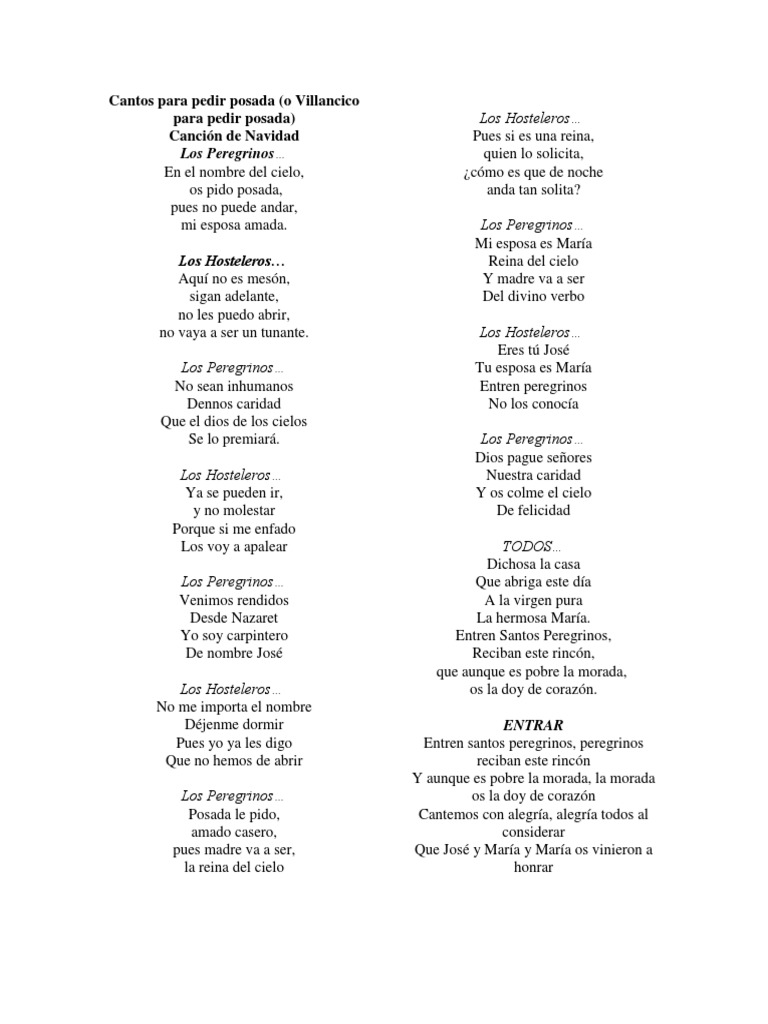 Cantos para Pedir Posada | Descargar gratis PDF | María, madre de Jesús ...