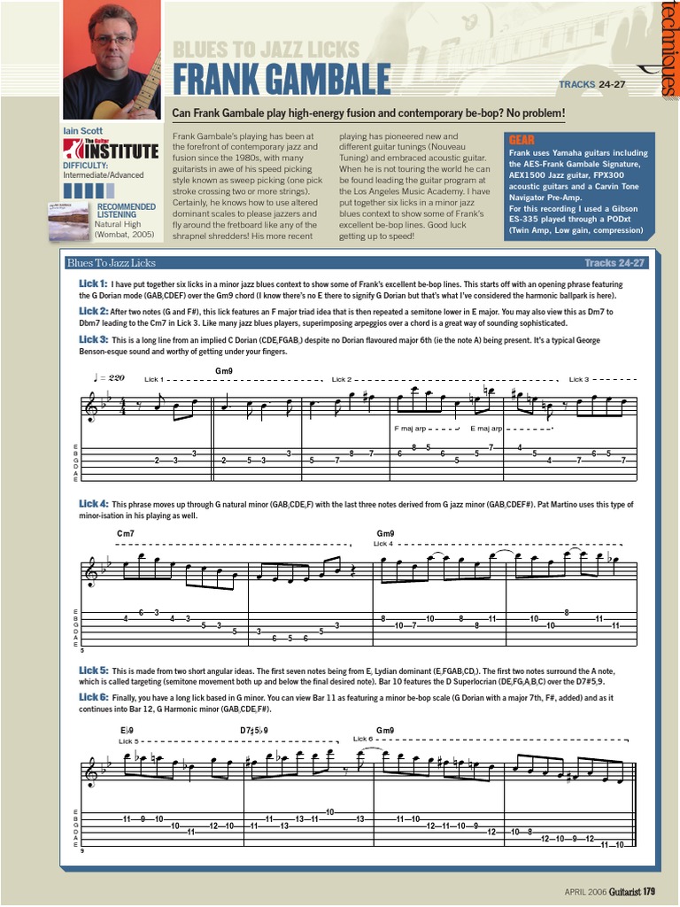 Frank Gambale Licks | PDF