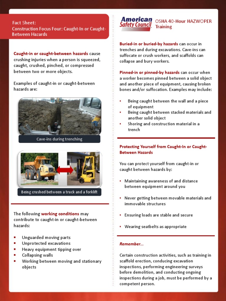 OSHA 40-Hour HAZWOPER Training Construction Focus Four | PDF ...