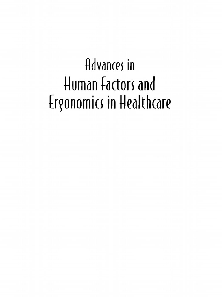 Advances in Human Factors and Ergonomics in Healthcare | PDF | Medical ...