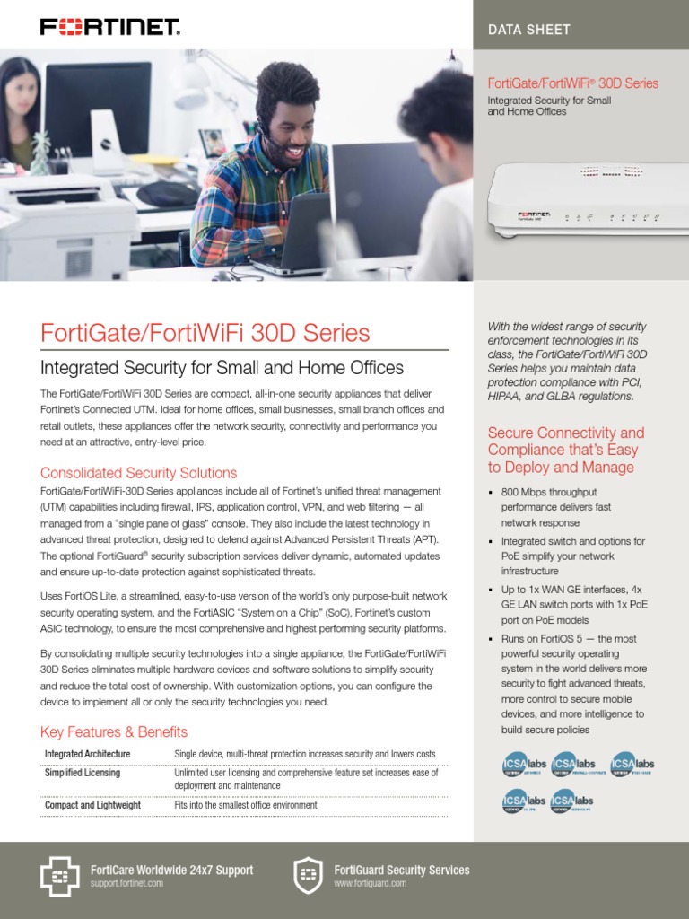 Fortigate/Fortiwifi 30D Series: Integrated Security For Small and Home ...