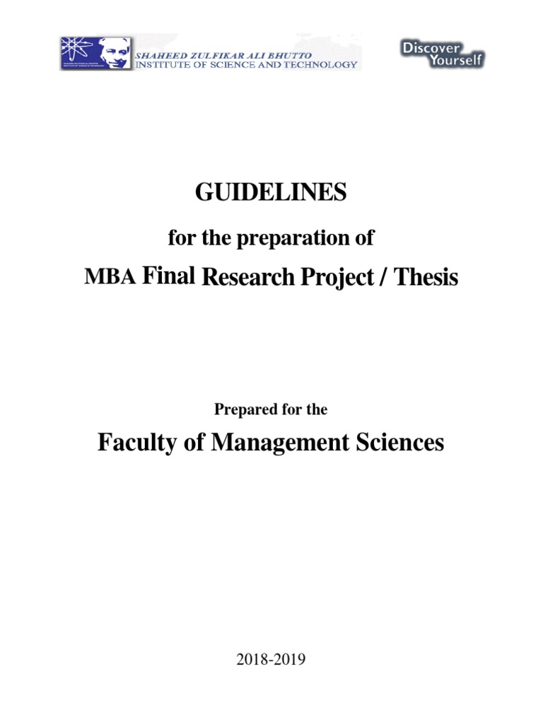 Final Updated Guidelines Mba | PDF | Analysis Of Variance | Statistics