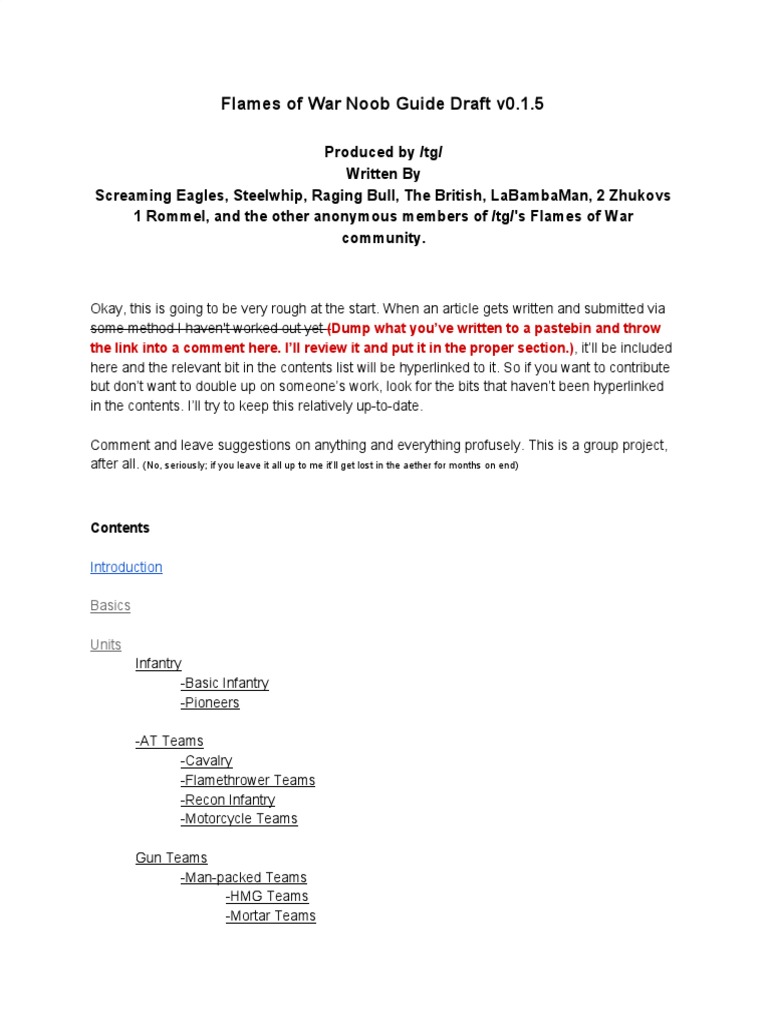FoW Noob Guide | PDF | Company (Military Unit) | Tanks
