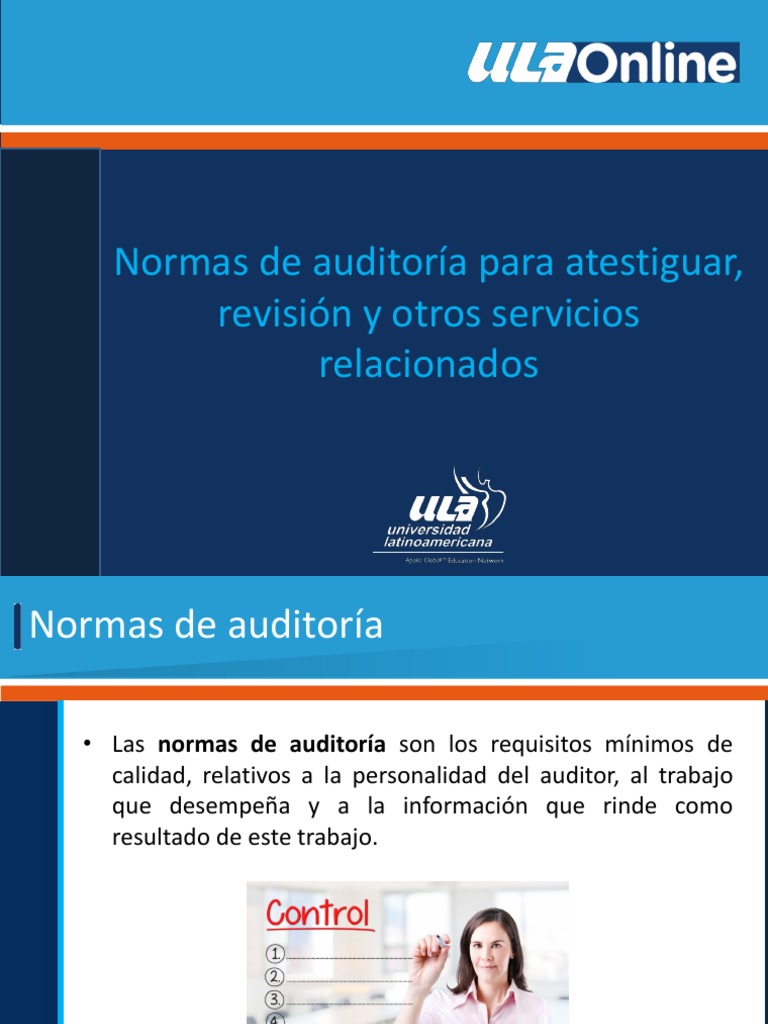 Normas de auditoría para atestiguar, revisión y otros servicios ...