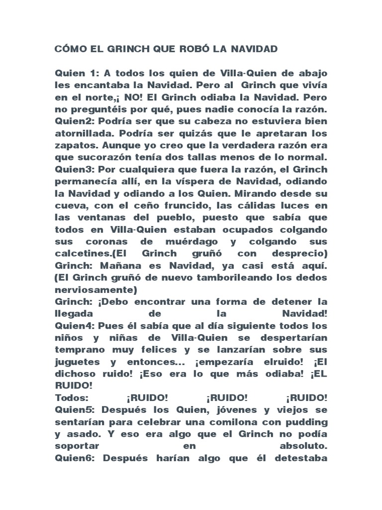 Cómo El Grinch Que Robó La Navidad | PDF | Navidad | Ocio