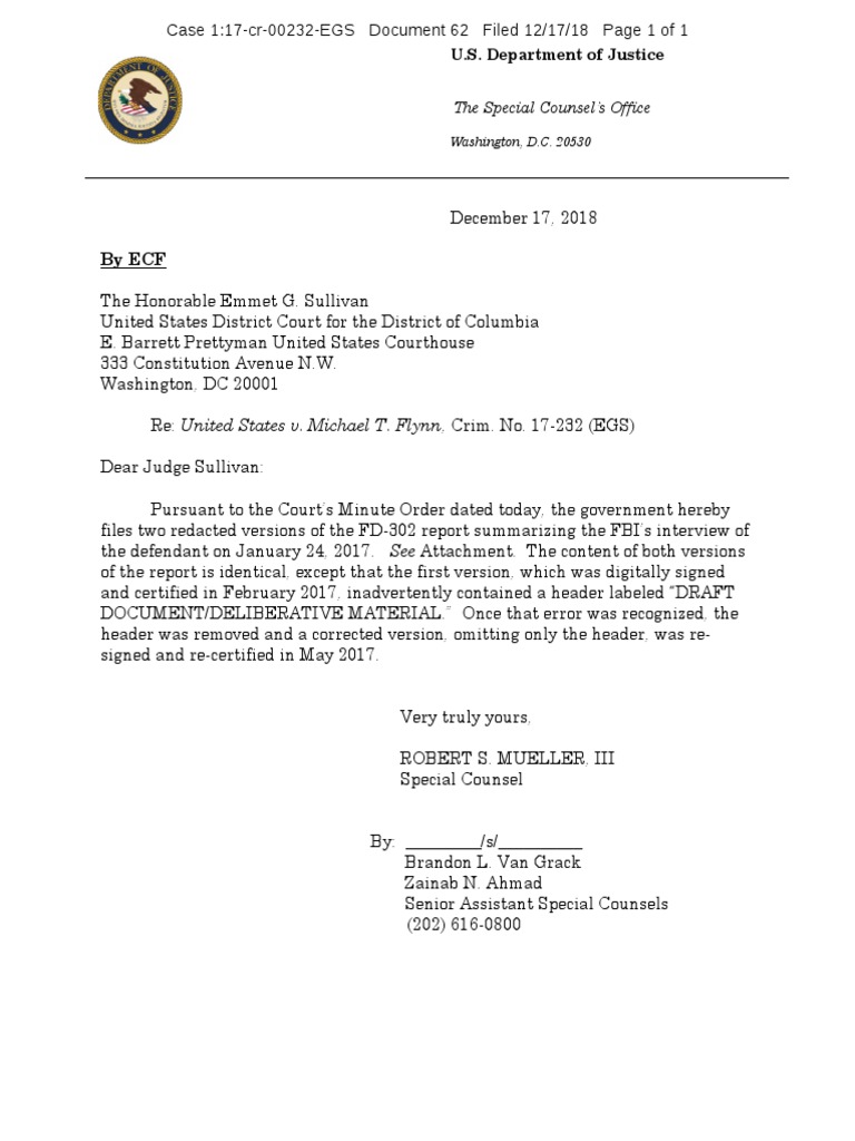 Joe Pientka and Peter Strzok - Interview of Michael Flynn - Redacted FD ...