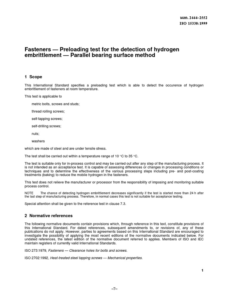 Fasteners hydrogen embrittlement test | PDF | Screw | Nut (Hardware)