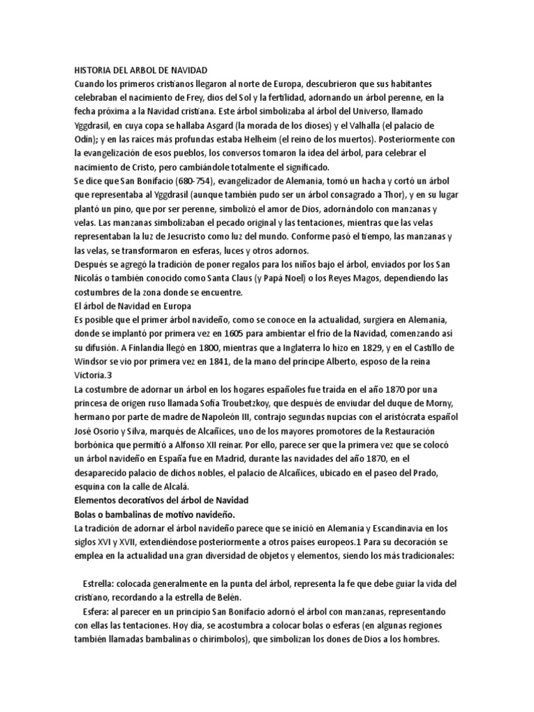 Historia del Árbol de Navidad | PDF | Árbol de Navidad | Navidad