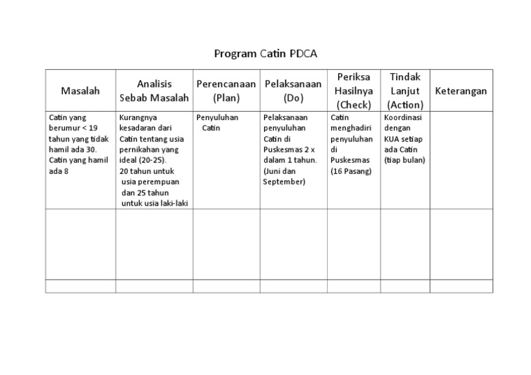 Program Catin PDCA | PDF