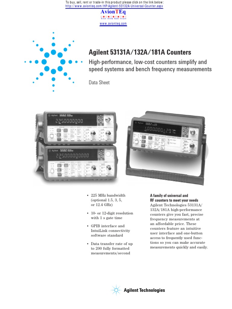 HP Agilent Frequency Counter | PDF | Hertz | Frequency