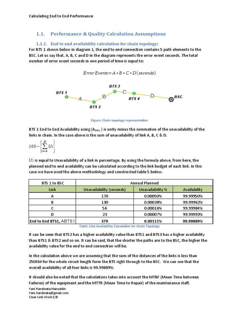 Topology Availability Calculation Method in Transmission Network (Microwave) | PDF | Network ...