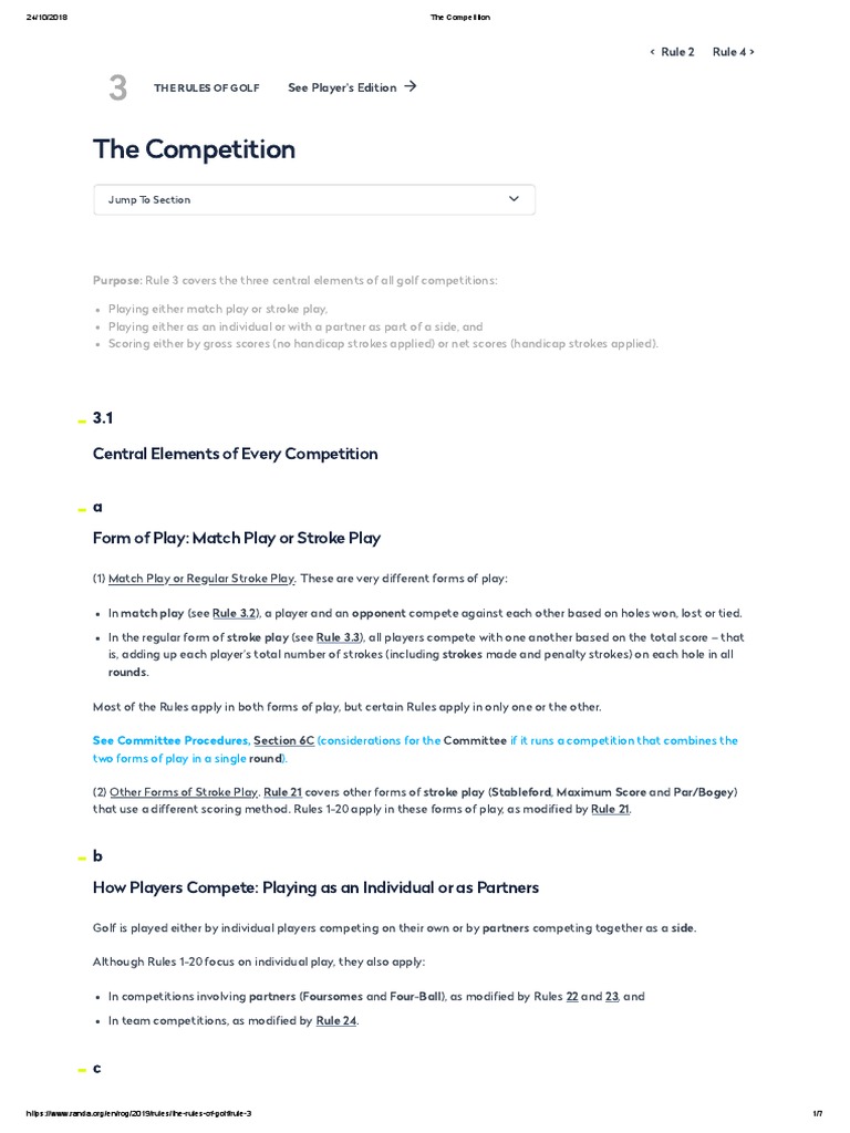 Rule 3 - The Competition | PDF | Sports Rules And Regulations | Team Sports