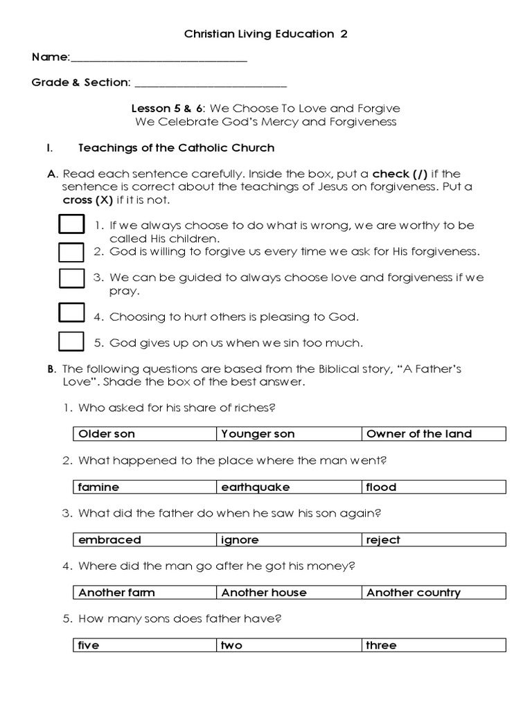 Christian Living Education 2 | PDF | Confession (Religion) | Christian ...