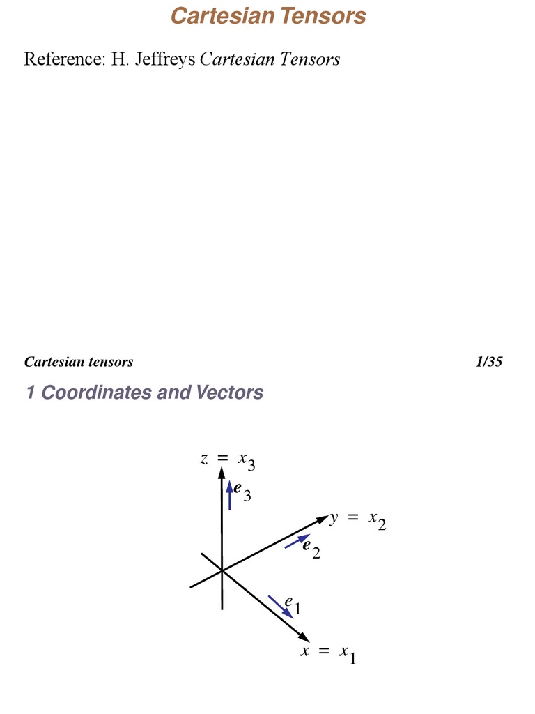 Cartesian Tensors | PDF | Tensor | Euclidean Vector