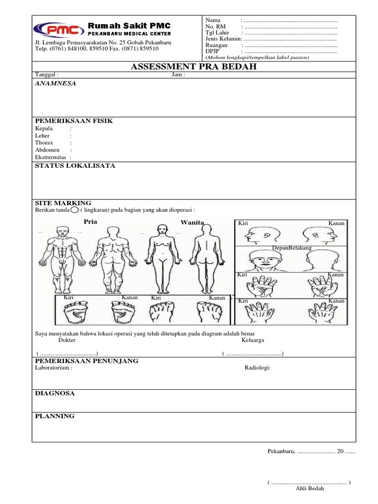 Assesment Pra Bedah | PDF