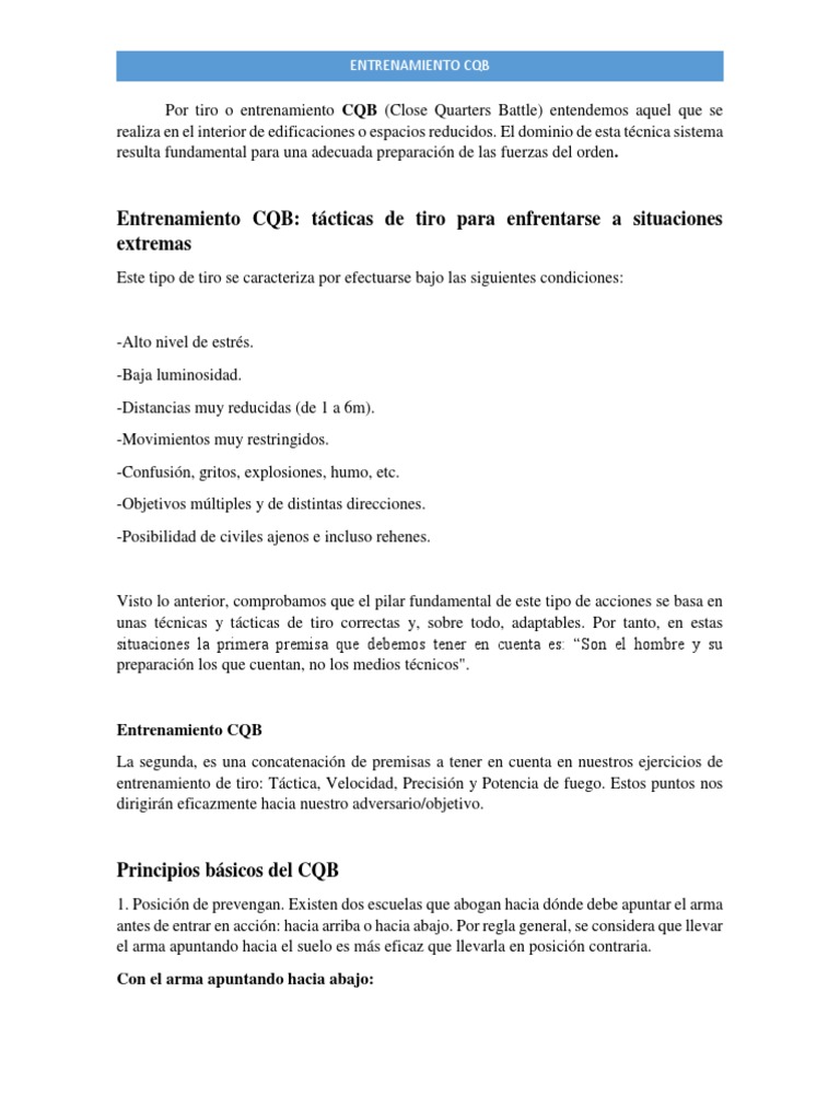 Entrenamiento CQB | PDF | Violencia | Ocio