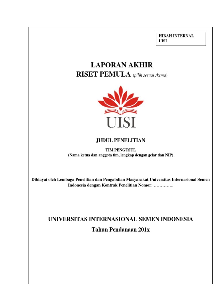 Format Laporan Akhir Penelitian Hibah UISI | PDF
