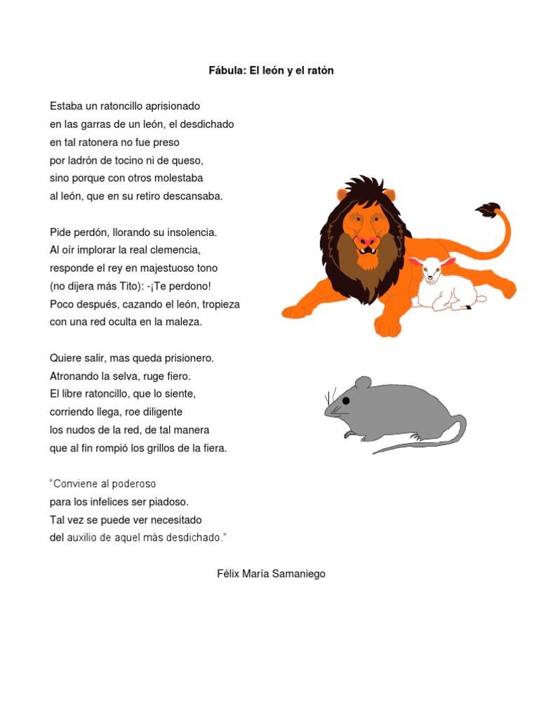 Fabula - El Raton y El Leon | PDF | Ocio | Deportes