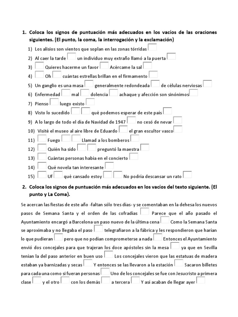 Actividad - Coloca Los Signos de Puntuación