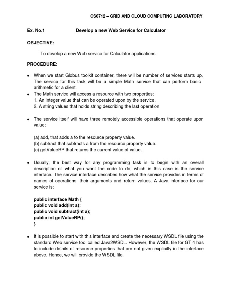 Lab Manual | PDF | Grid Computing | Web Service