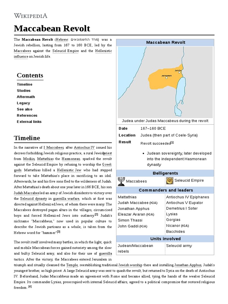 Maccabean Revolt | PDF | Maccabees | Jews And Judaism