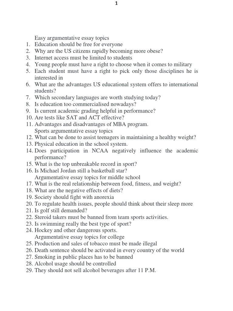 Easy Argumentative Essay Topics PDF Crime Violence Crime Thriller