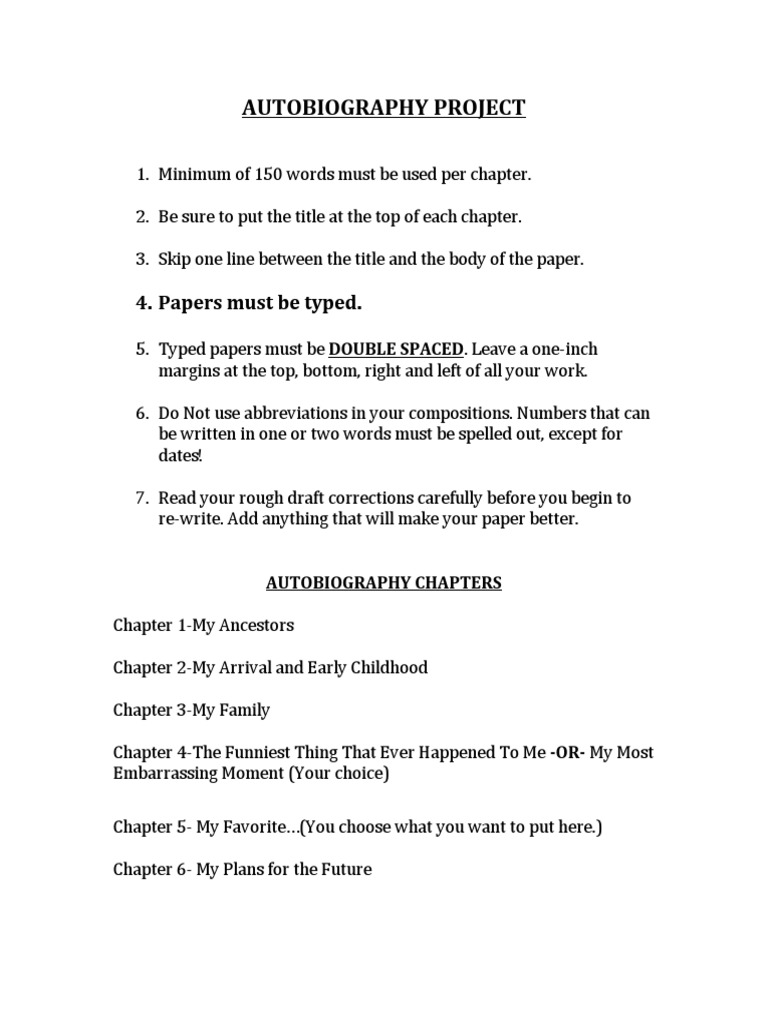 Autobiography Project | PDF | Language Arts & Discipline | Home & Garden