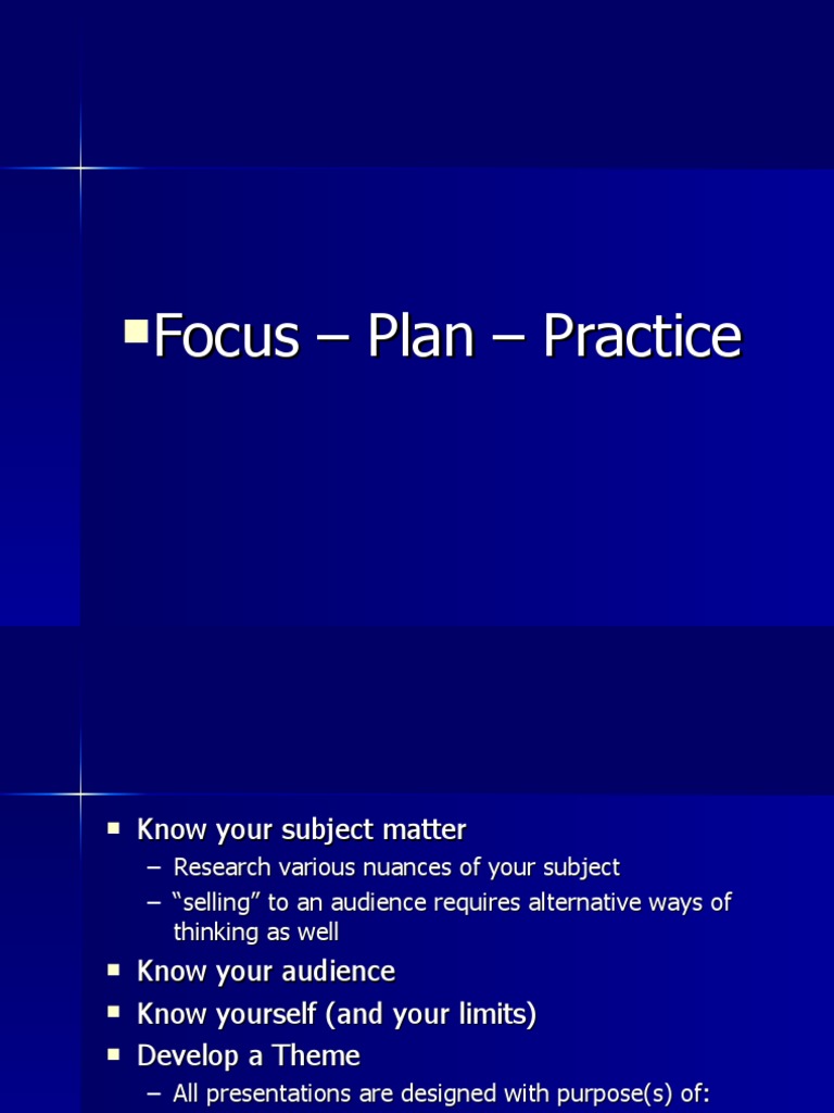 Focus - Plan - Practice | PDF | Educational Technology | Communication