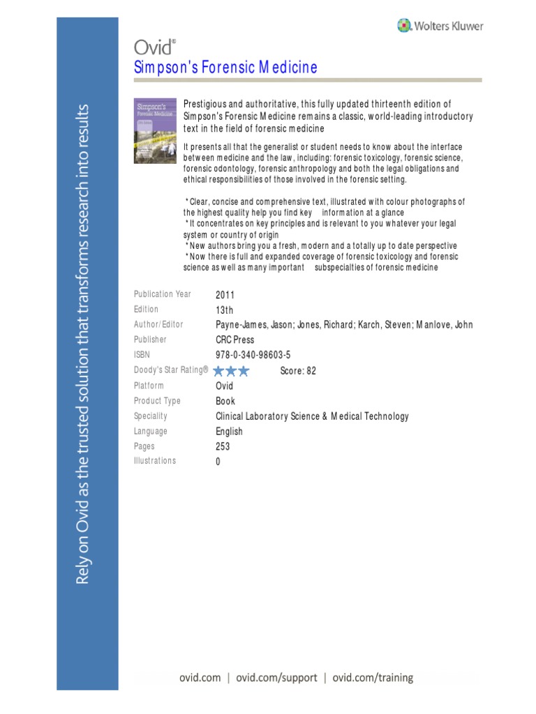 Simpson's Forensic Medicine | PDF | Social Science | Science & Mathematics