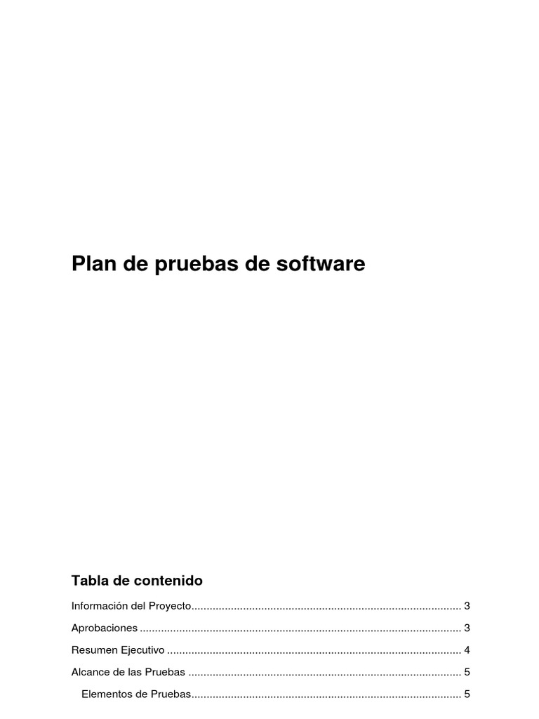Plan de Pruebas de Software | PDF | Pruebas de software | Software
