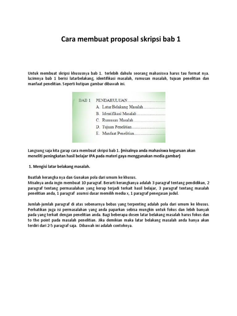 Membuat Bab 1 Skripsi | PDF