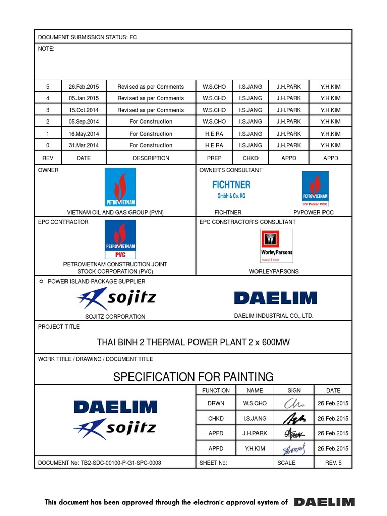 TB2-SDC-00100-P-G1-SPC-0003 - Rev.5 - Specification For Painting PDF ...