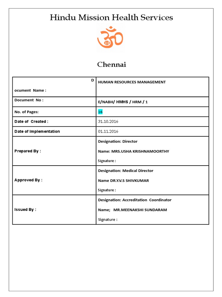 NABH Standards - HRM | PDF | Human Resources | Human Resource Management