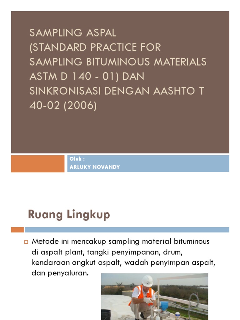 Bitumen Sampling Method | PDF