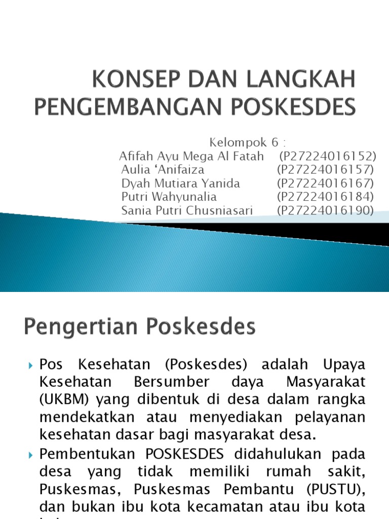 Konsep Dan Langkah Pengembangan Poskesdes | PDF | Pengembangan Diri