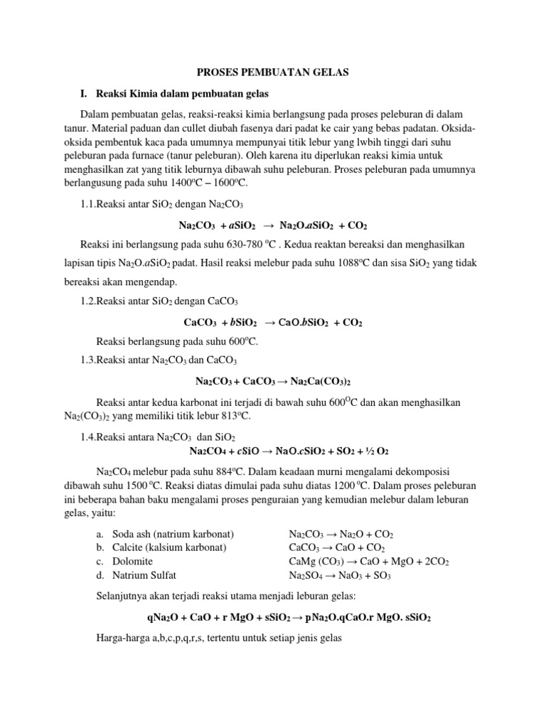 Proses Pembuatan Gelas | PDF