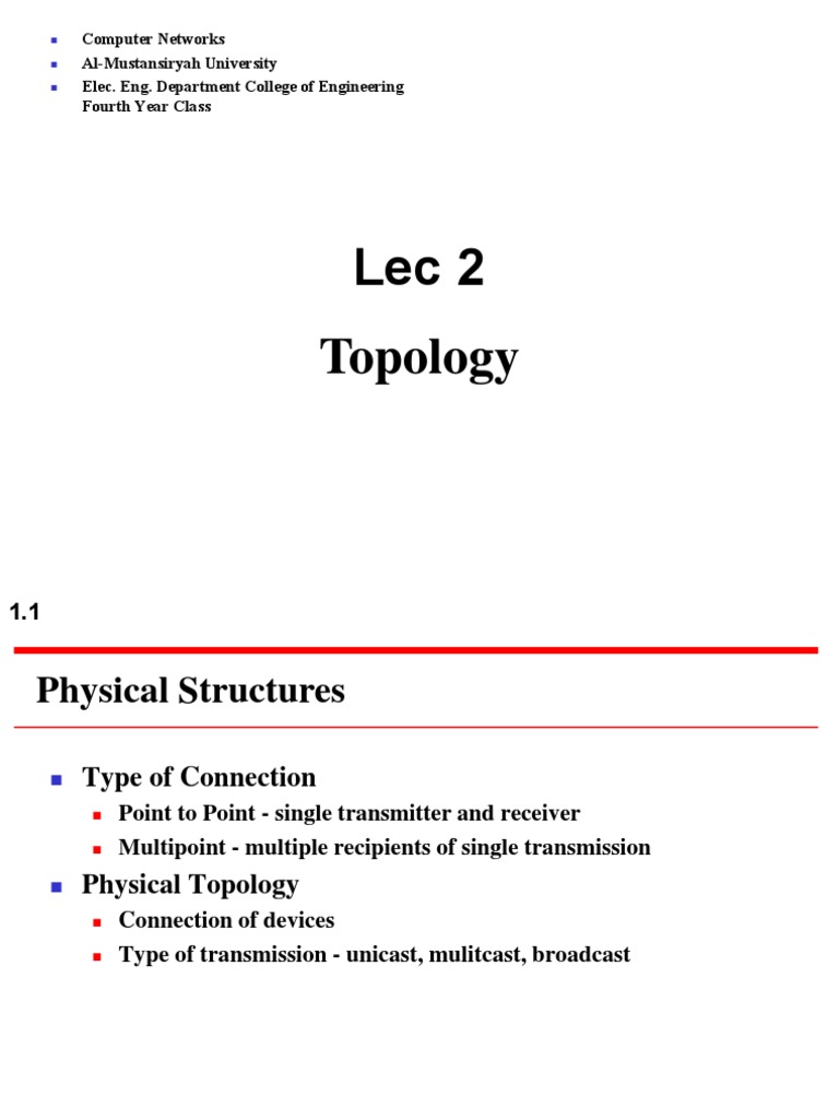 Lec 2 | PDF | Network Topology | Telecommunications