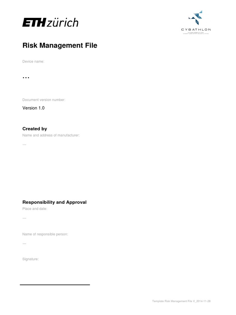 Risk Management File: Created by | PDF | Prosthesis | Burn