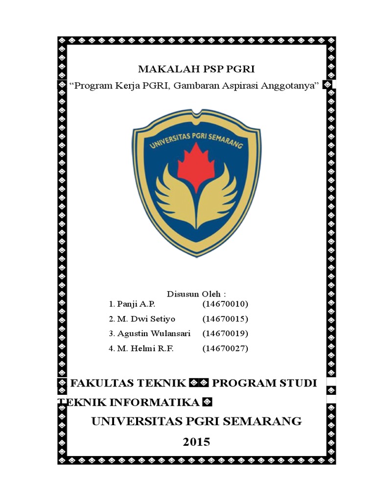 Makalah PSP PGRI - Program Kerja PGRI Ga | PDF | Karier & Perkembangan