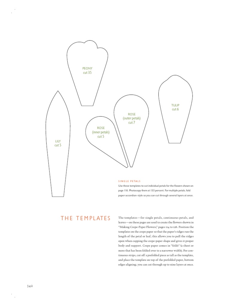 Single Flower Petal Template