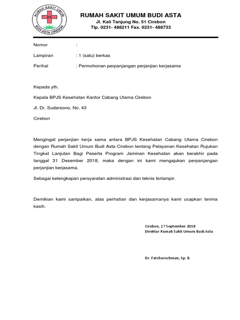 Surat Perpanjangan PKS BPJS | PDF