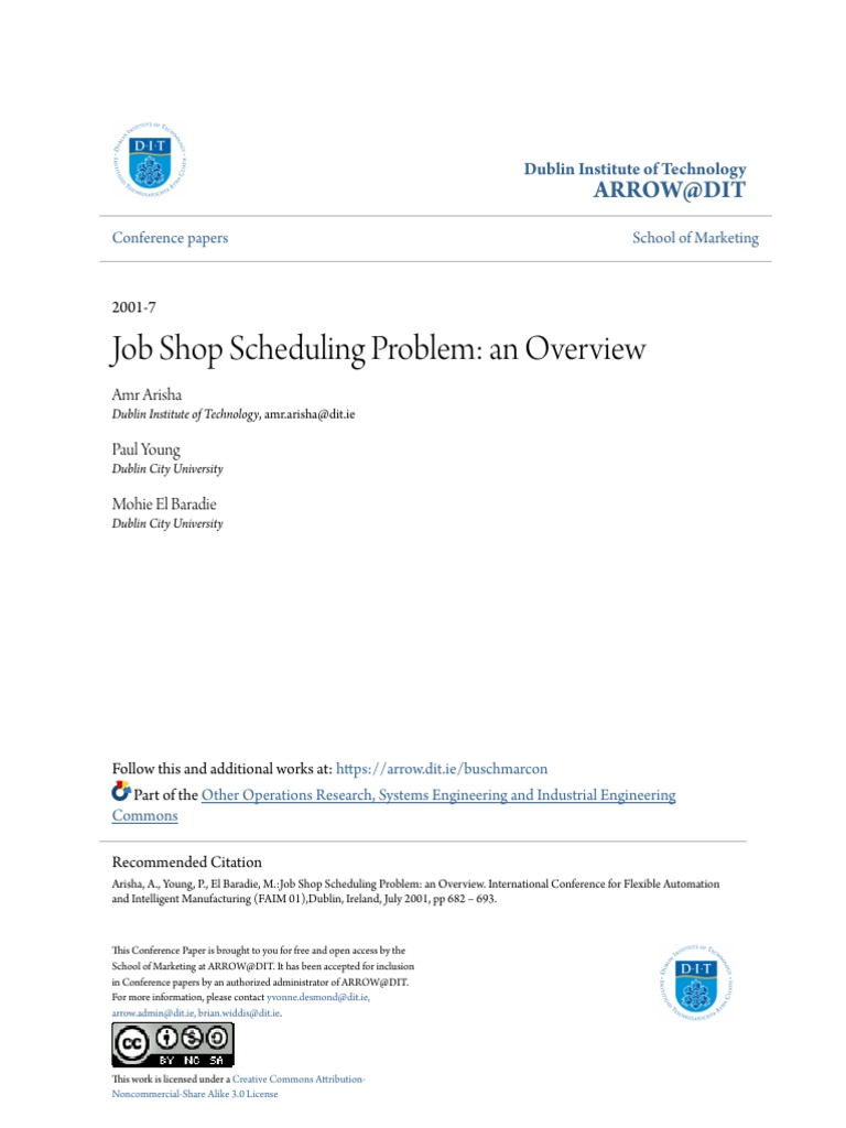 Job Shop Scheduling Problem - An Overview | PDF | Mathematical ...