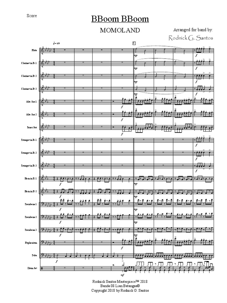 Boom Boom | PDF | Jazz | Woodwind Instruments