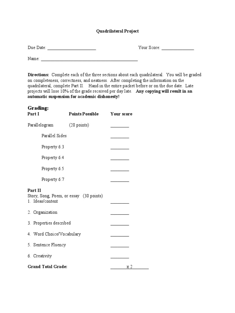 Parallelogram Project Guidelines | PDF | Art | Computers