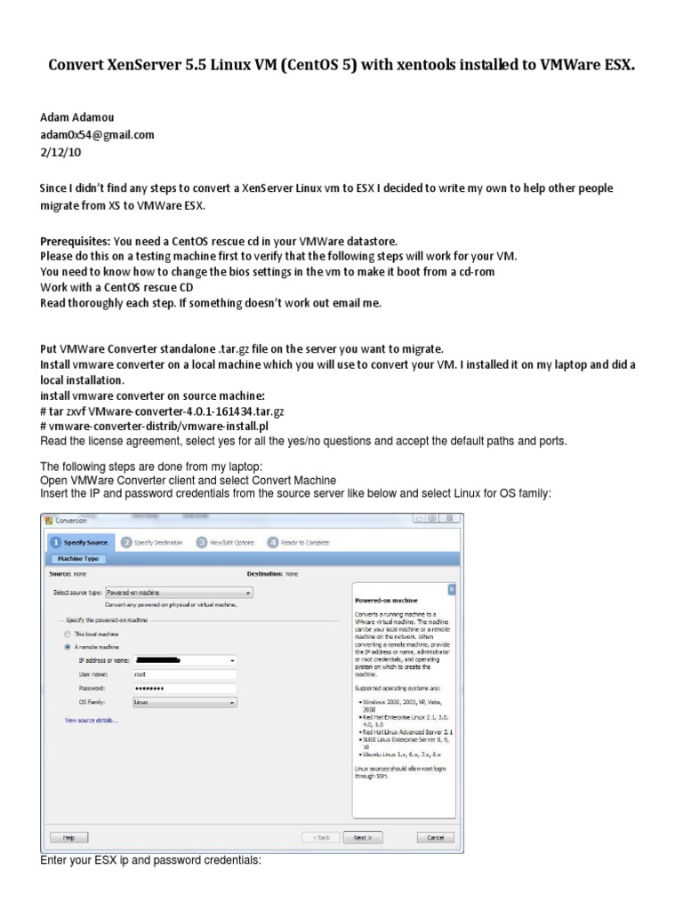 Vmware Converter Xen | PDF | Operating System Technology | Computer Architecture