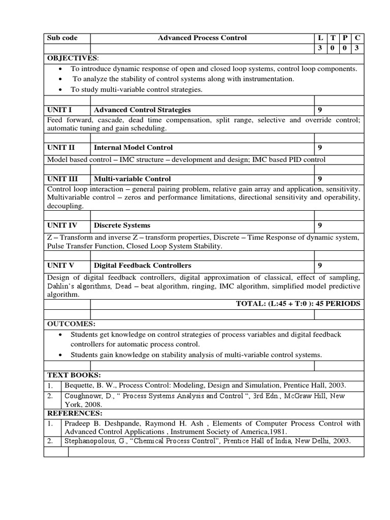Process Control Lesson Pdf